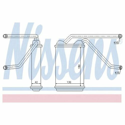 Радиатор печки Nissens 76511 для Daewoo Espero, Nexia, Racer