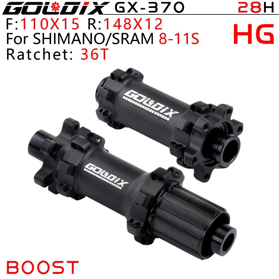 GOLDIX GX-370 ступица для MTB, 28H, 110x15, 148x12, HG, 3