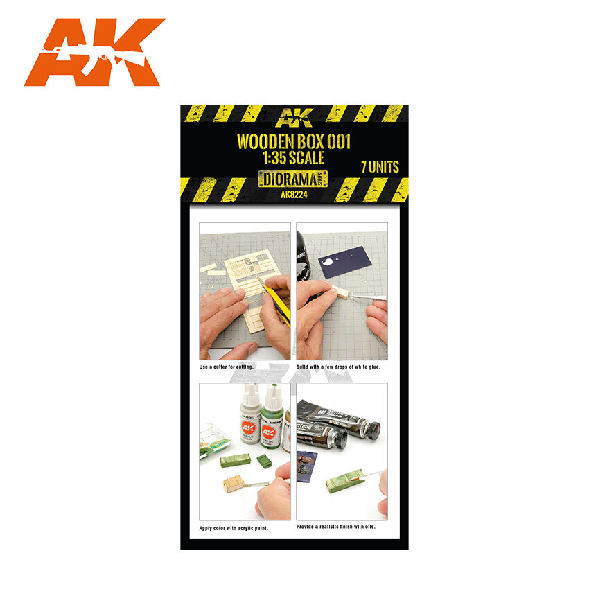 AK8224 Коробки в масштабе LASER CUT WOODEN BOX 001 7 UNITS