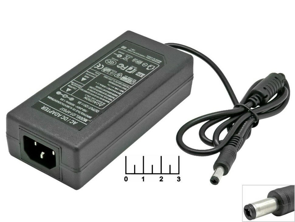 Блок питания 12V 5A TD-435/OT-APB37 импульсный (5.5*2.5) без шнура (C13)