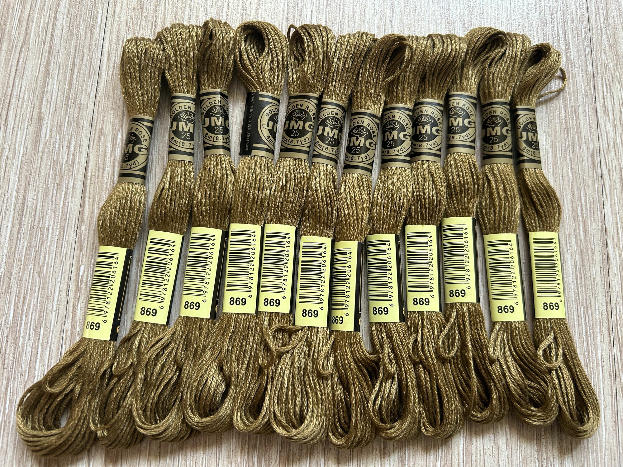 Нитки для вышивания JMC мулине (150-3866) 100% полиэфир 12 штук x 8 м