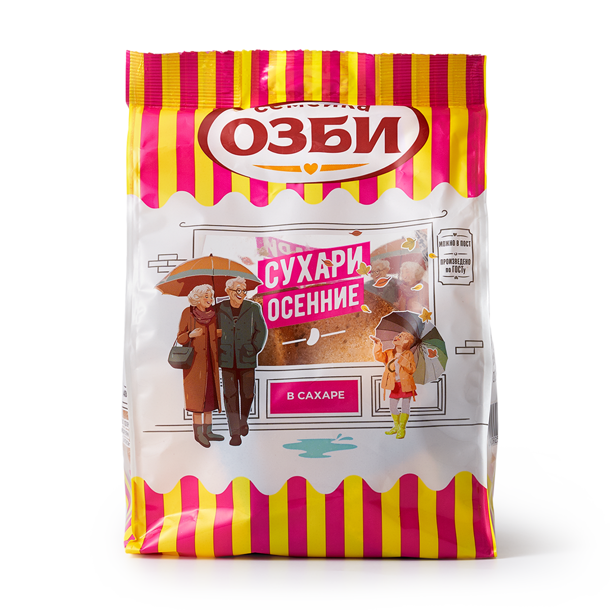 Сухари Семейка Озби "Осенние" в сахаре, флоу-пак, 300 г, 1 шт.