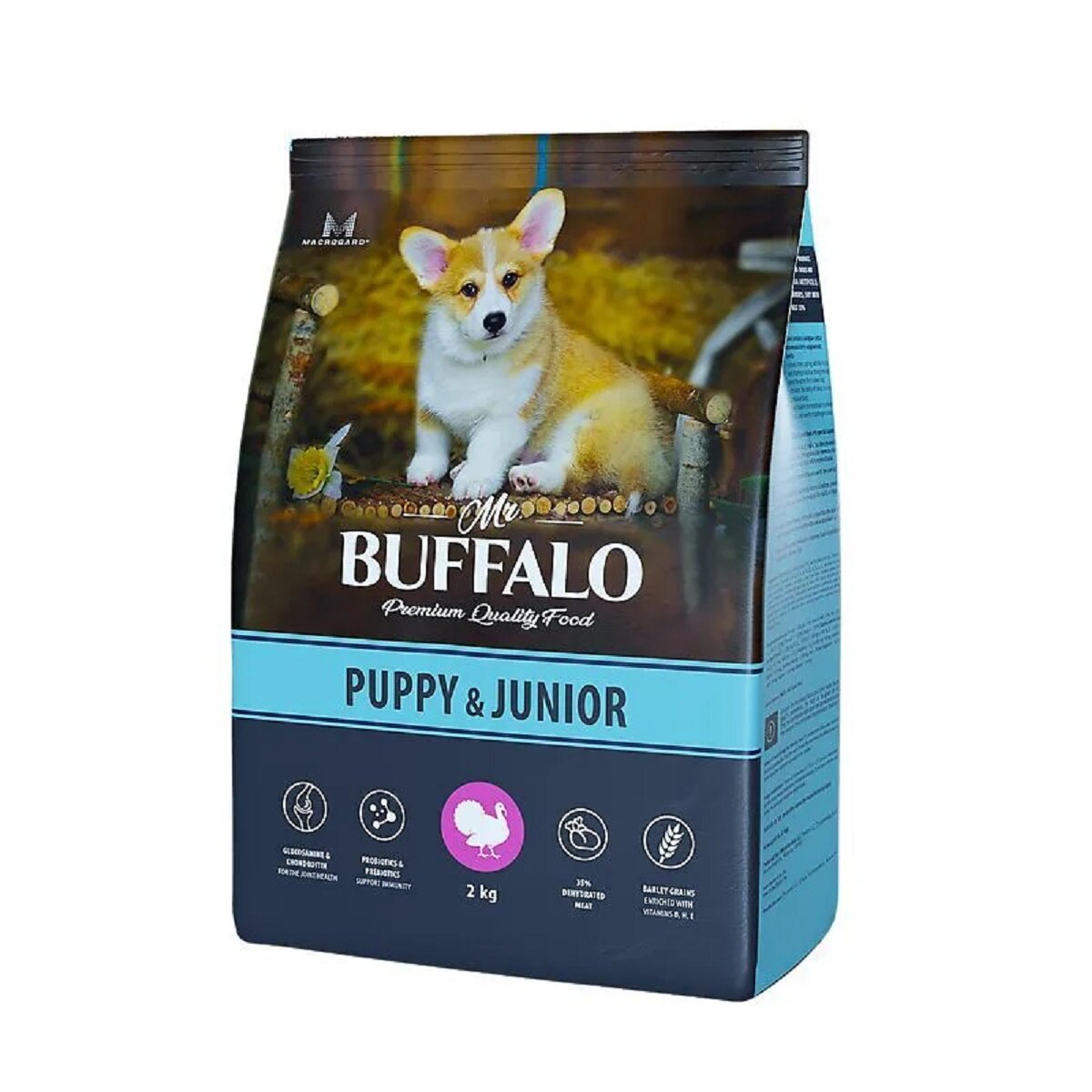 Mr.Buffalo PUPPY & JUNIOR сухой для щенков и юниоров Индейка 2кг