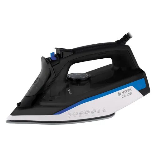 Утюг Vitek VT-8329, 2600Вт, черный/белый/синий