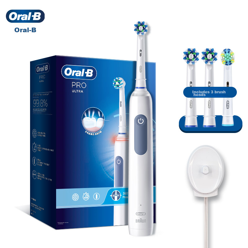 Электрическая зубная щетка Oral-B Pro4Ultra 3D Sonic для мужчин, белый