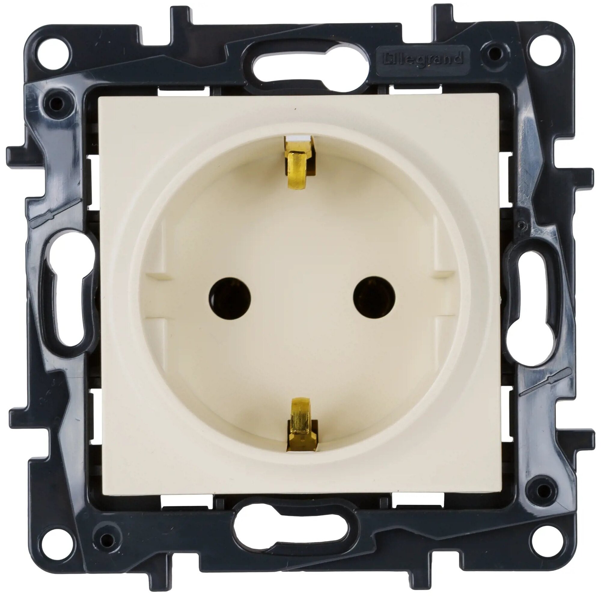 Розетка встраиваемая Legrand Structura с заземлением со шторками цвет слоновая кость