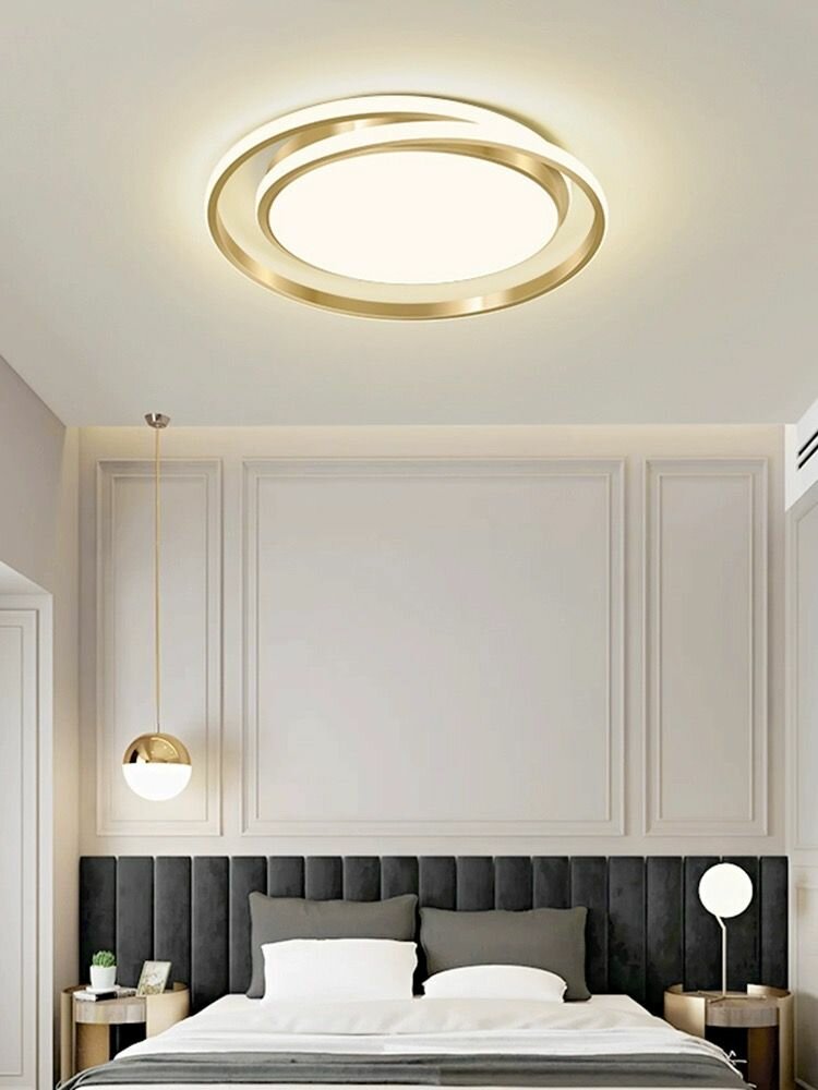Спальня i простая современная творческая личность, теплый и романтичный потолочный светильник со светодиодной подсветкой