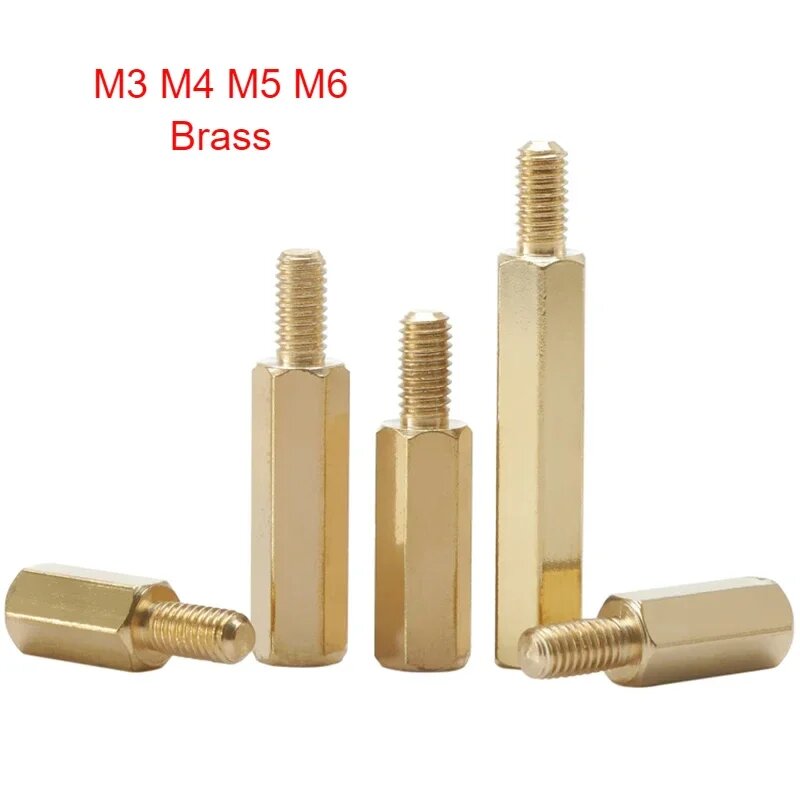 Латунные шестигранные стойки M3 M4 M5 M6 M3(Thread 8mm-5pcs), 8mm