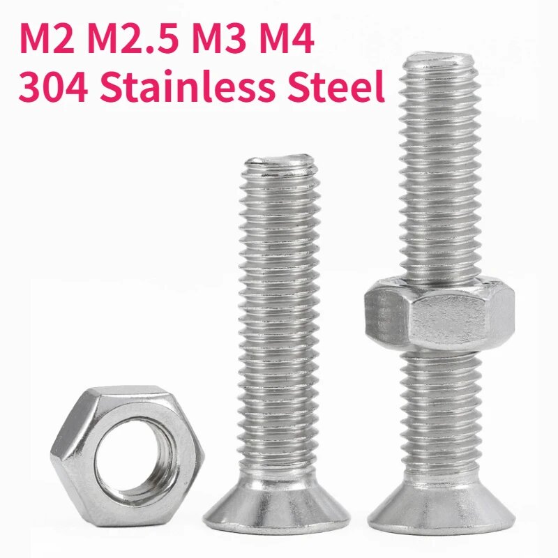 Набор гаек и винтов M2 M2.5 M3 M4 из нержавеющей стали M2 -30sets, 25mm