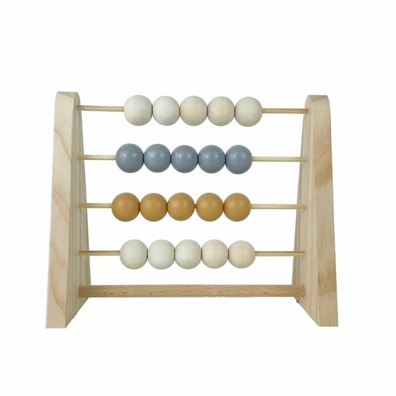 Украшения из деревянных счетных бусин для детской комнаты-журнал серо-желтый