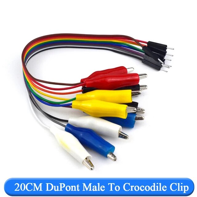 Stlxy Double-end Alligator Clips jump Wire 10 pin 20CM Male