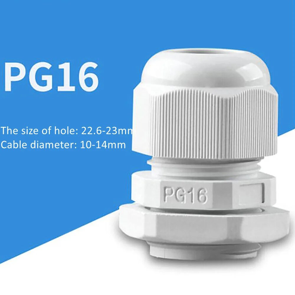 Водонепроницаемый кабельный ввод PG7 нейлон белый черный 3-6,5 мм