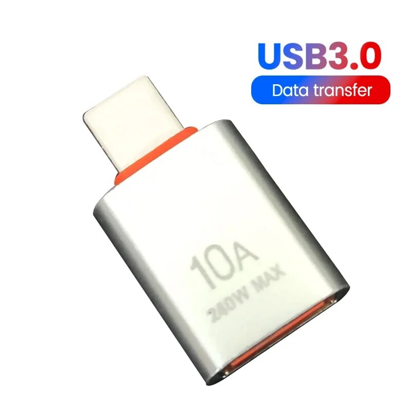 Адаптер USB 3.0 Type-C, 10A, 240W MAX, silver