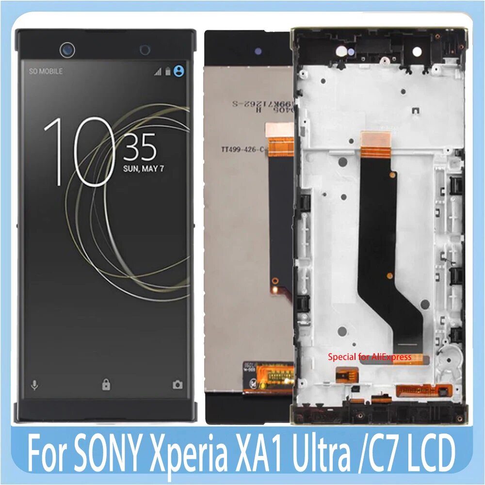 6,0 "Оригинальный ЖК-дисплей для SONY Xperia XA1 Ultra C7 G3221 G3212 G3223 G3226, дигитайзер сенсорного экрана в сборе, ЖК-дисплей с рамкой
