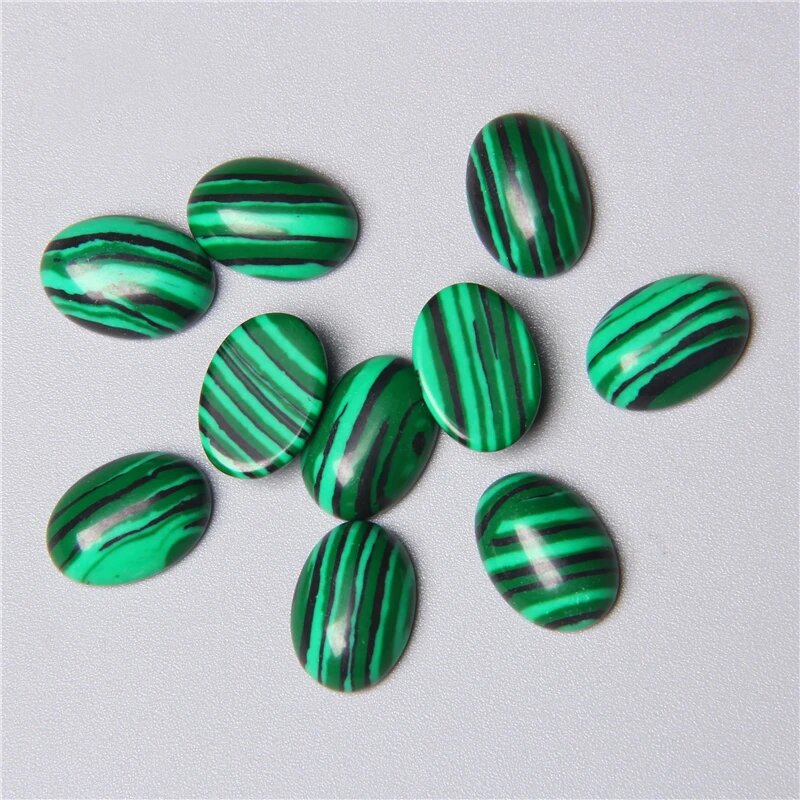 Кабошоны из натурального камня, 5 шт. Изумрудный, 8x10mm, 16. Malachite