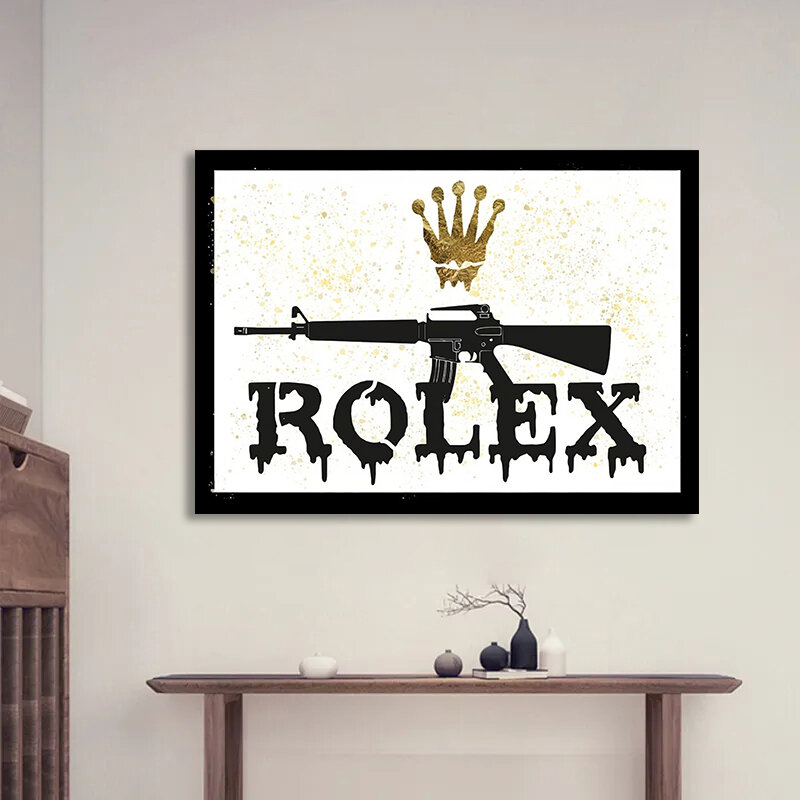 Картина "Ролекс, доллары", хлопковый холст, на подрамнике, 60x80 см