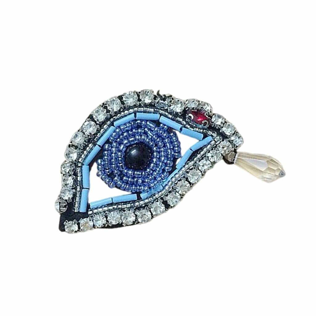 Аппликация из бисера ручной работы, 3D глаза, пришитые стразы, декоративные нашивки для обуви, сумки, одежды, рюкзаки