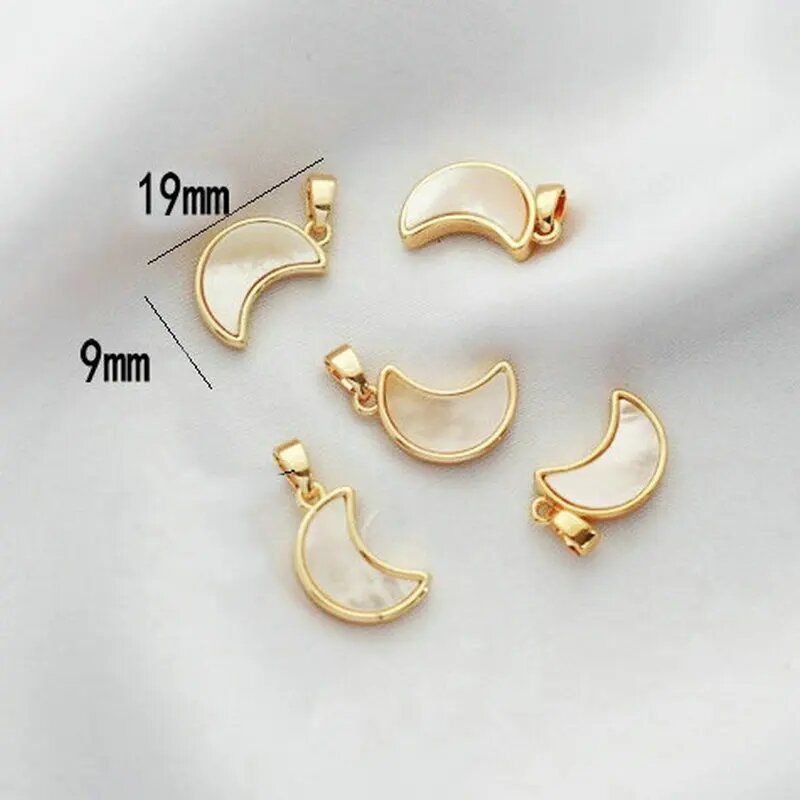 Подвески полумесяц, латунь 14K Gold Color, 2PCS