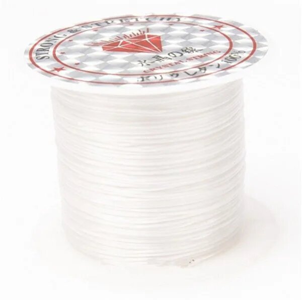 Эластичный шнур для бижутерии 1 мм Белый, Color 8