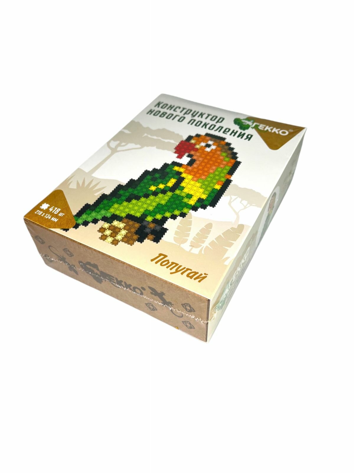 Конструктор Гекко "Попугай", 2D, пластик, 418 деталей, А5 (38016)
