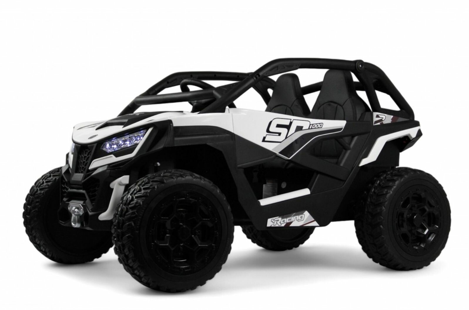 Детский электромобиль RiverToys C555CC с дистанционным управлением, двухместный, полноприводный белый