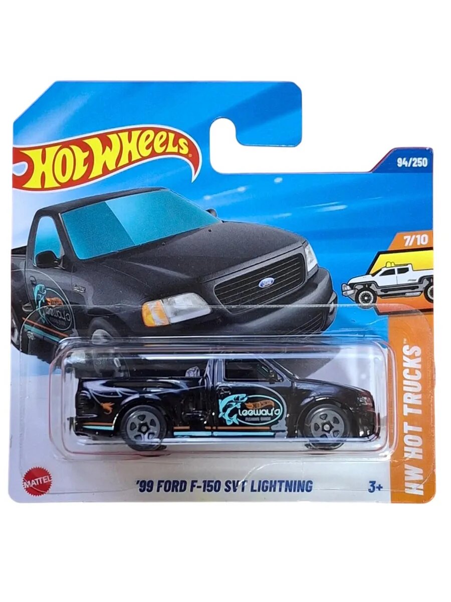 HYX37 Hot Wheels машинка металлическая игрушка коллекционная масштабная модель 99 Ford F-150 SVT Lightning Кейс 2025