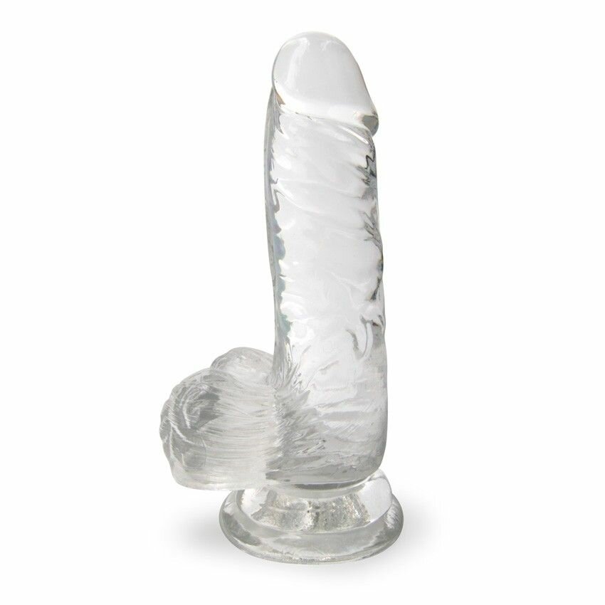 Прозрачный фаллоимитатор на присоске - 15 см, цвет прозрачный