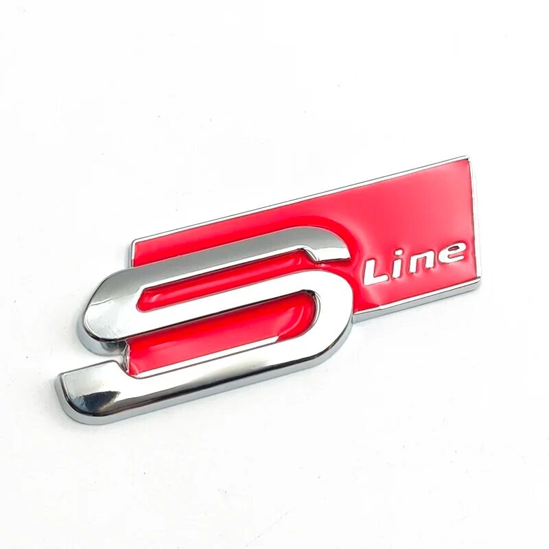 3D Большая Металлическая черная Sline Логотип S Line эмблема автомобиля значок для Audi A1 A3 A4 A5 A6 Q2 Q5 Q7 Q3 S3 S4 S6 TT S Line наклейка акриловая Red Silver