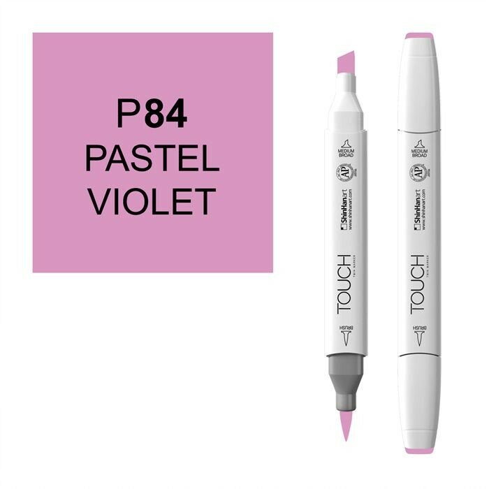 Маркер двухсторонний спиртовой TOUCH TWIN BRUSH P84 Фиолетовый пастельный
