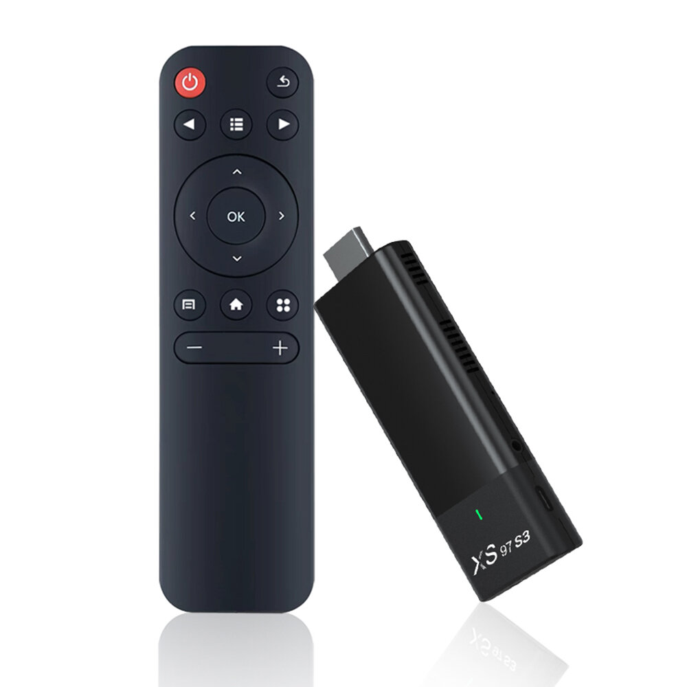 TV Stick для Android 10.0 Smart TV Box Streaming Media Player Streaming Stick 4K Support HDR с пультом дистанционного управления (1GB RAM + 8GB ROM) XS97 S3 с CPU Allwinner H313 Quad Core ARM Cortex A53, GPU G31 OPenGL3.3-2, WiFi 802.11 b/g/n 2.4G/5G,