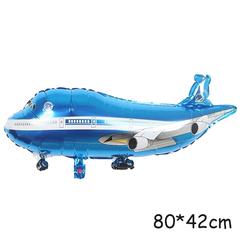 Фольгированный воздушный шар самолет YUEYAO Синий, aircraft blue
