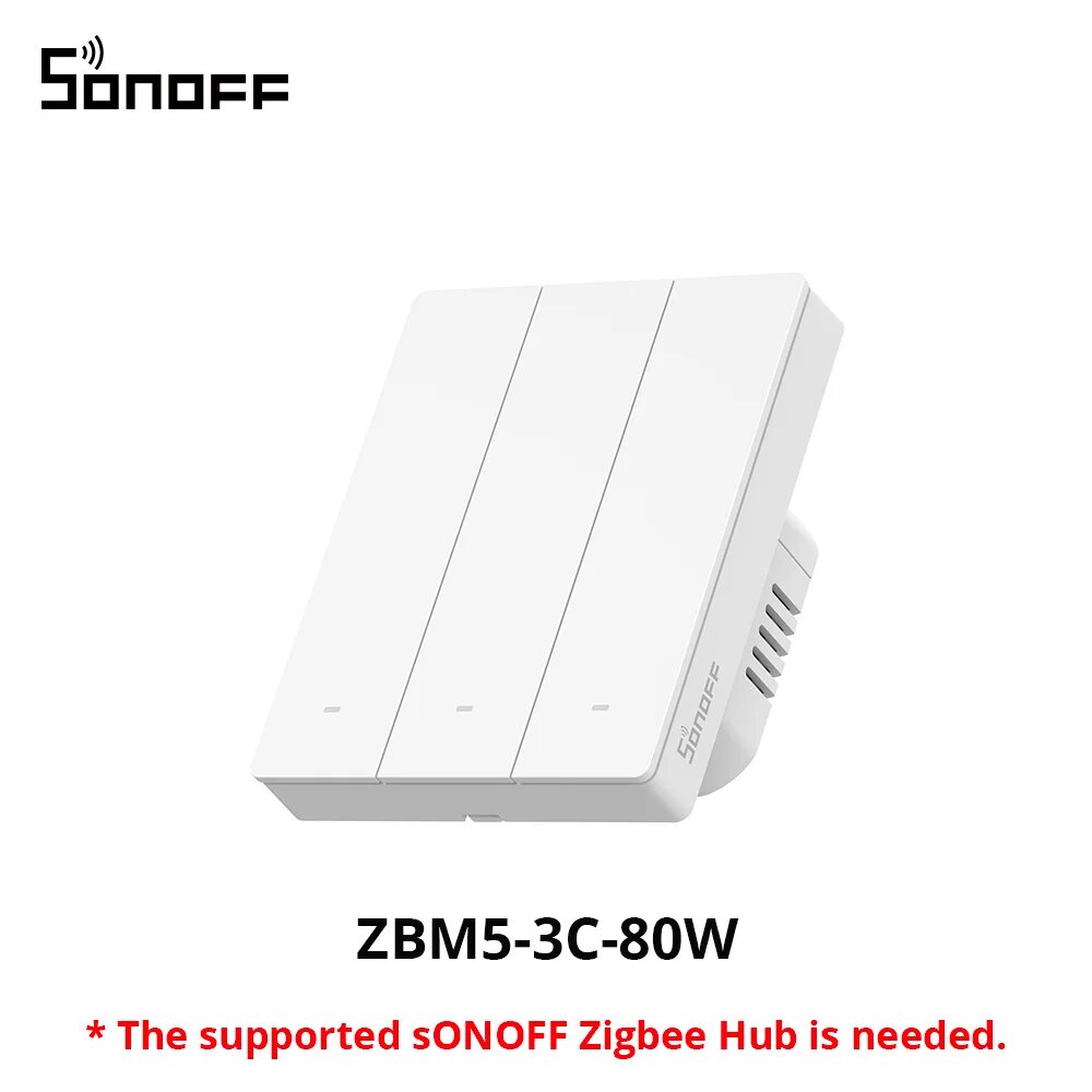 SONOFF ZBM5-3C-80W Zigbee выключатель