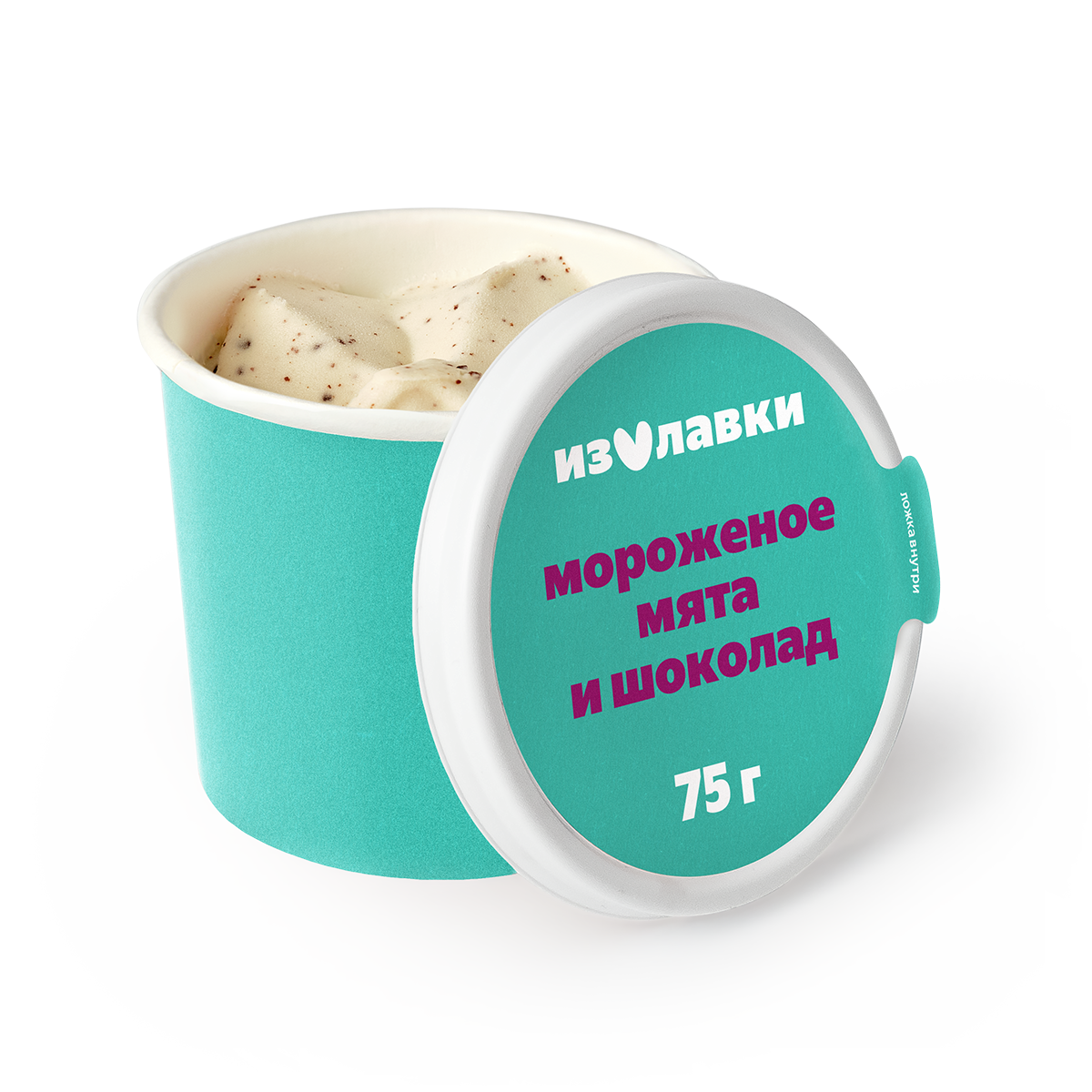 Мороженое "Из Лавки", мята с шоколадом, пломбир, стаканчик, 75 г