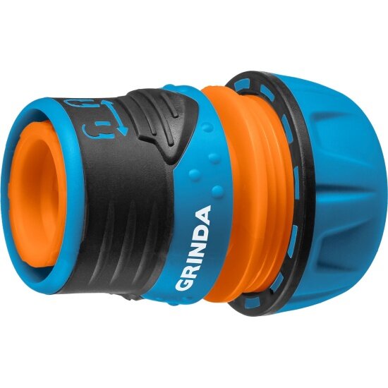 Соединитель Grinda быстросъёмный PROLine TL-34 для шланга, 3/4", с запирающим механизмом, пластиковый с TPR