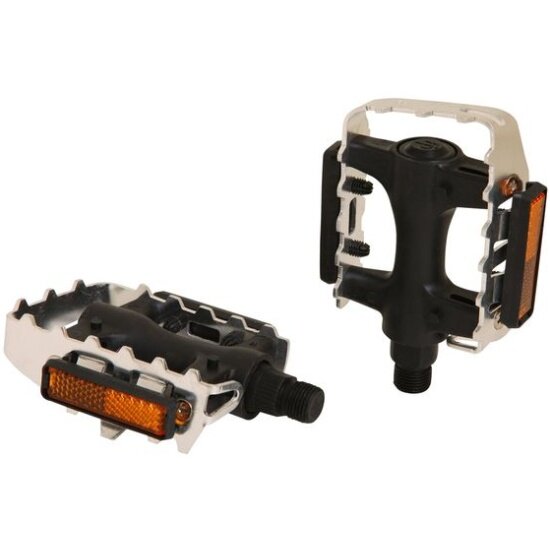 Педали Stg FP-906 , сталь/пластик, 9/16", черн/серебр