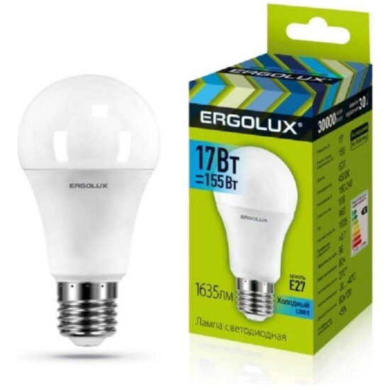 Светодиодная лампа Ergolux LED-A60-17W-E27-4K