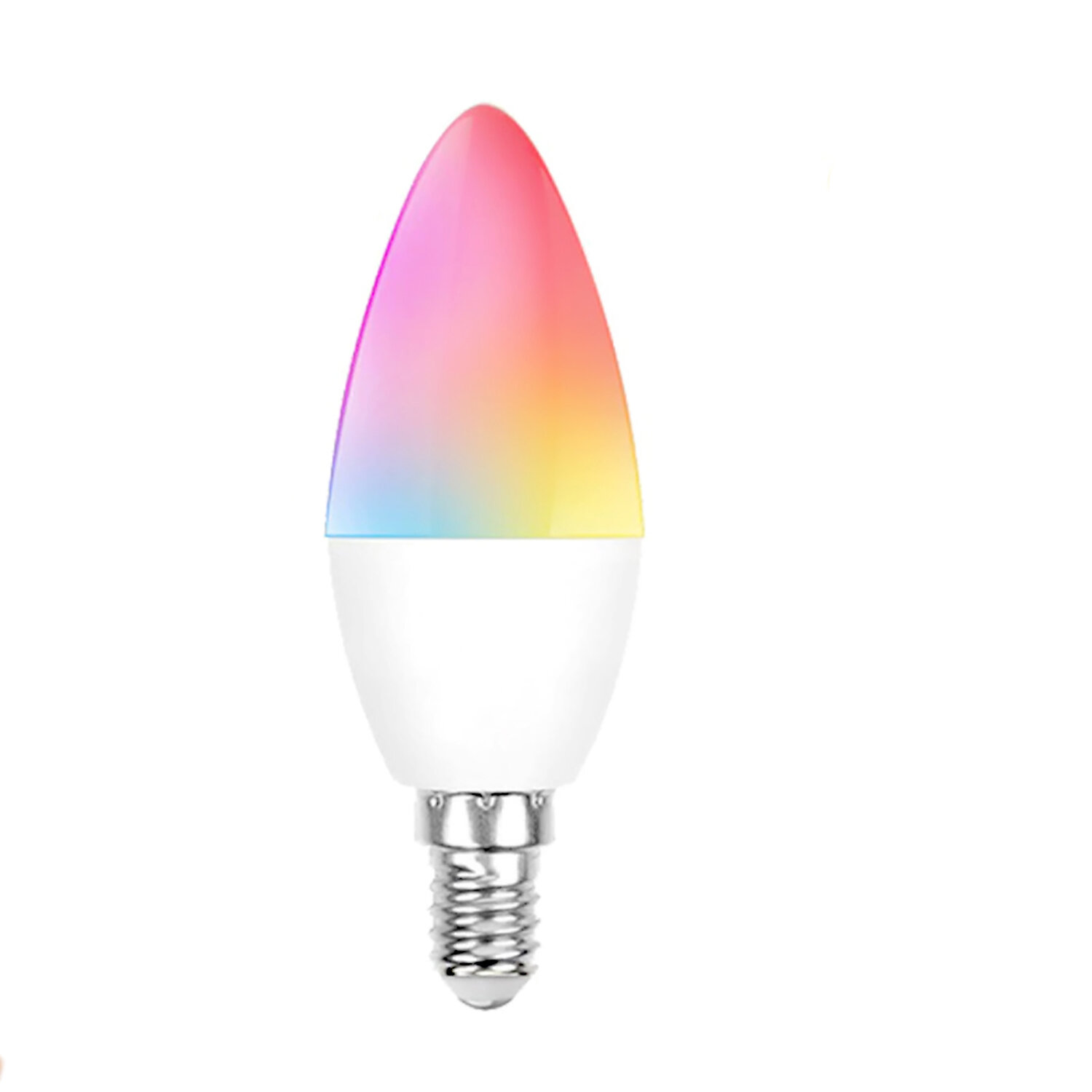 E14 Smart Bulb LED Smart Candle Bulb 5W RGB+WW+CW Support Tuya Google Home Remote Voice Control LED Dimming Lamp 85-265V 2700-6500K 132*40*40 mm 1 шт.