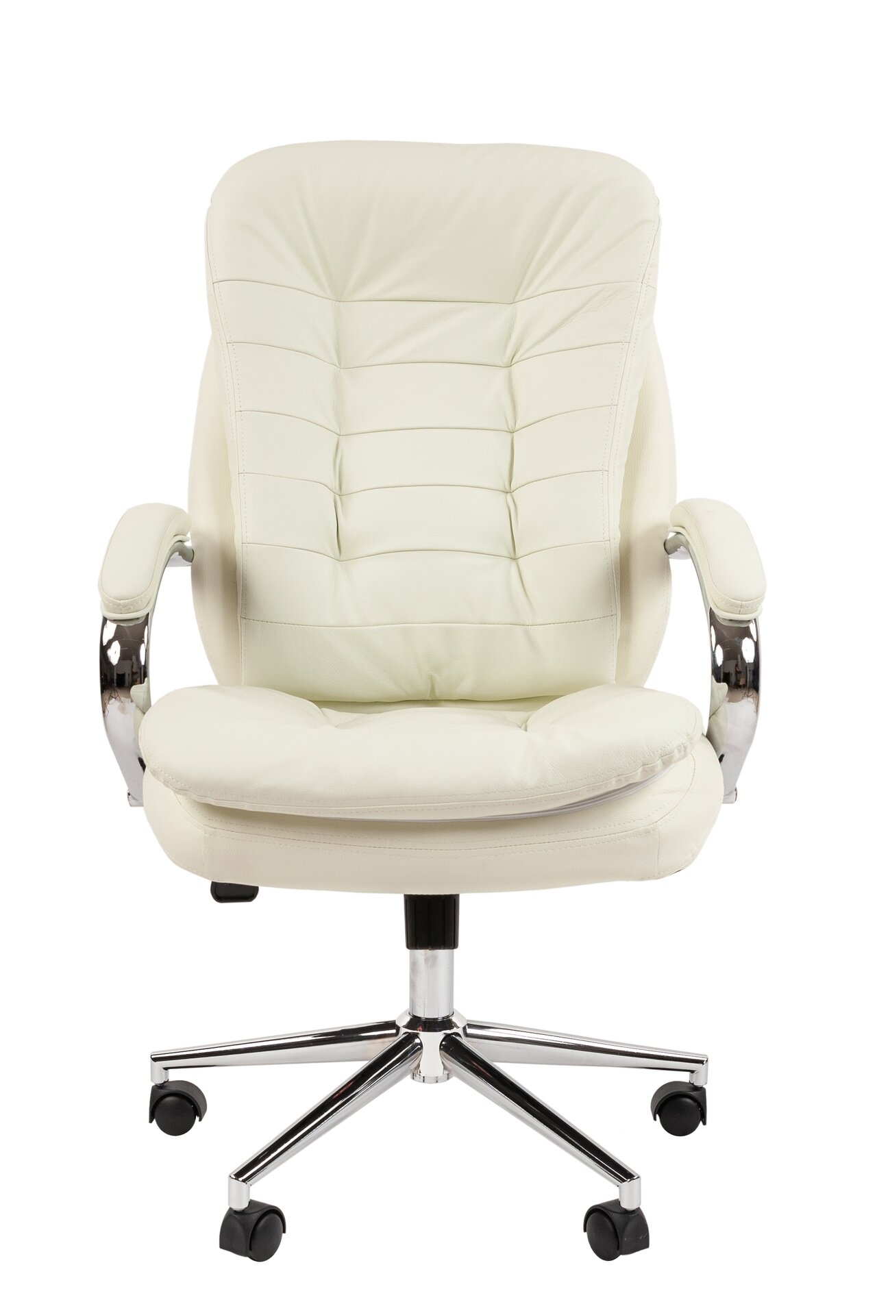 Офисное кресло Chairman 795 N, белая кожа, с газлифтом и подлокотниками, до 150 кг