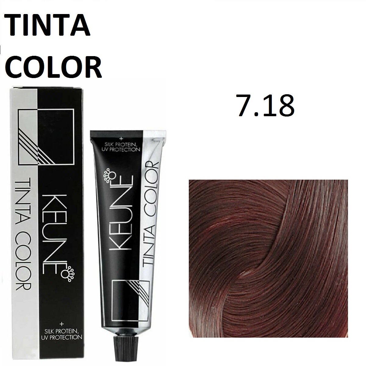 Keune Tinta Color 7.18 стойкая краска для волос, Средний Блондин пепельный каштановый 60 мл