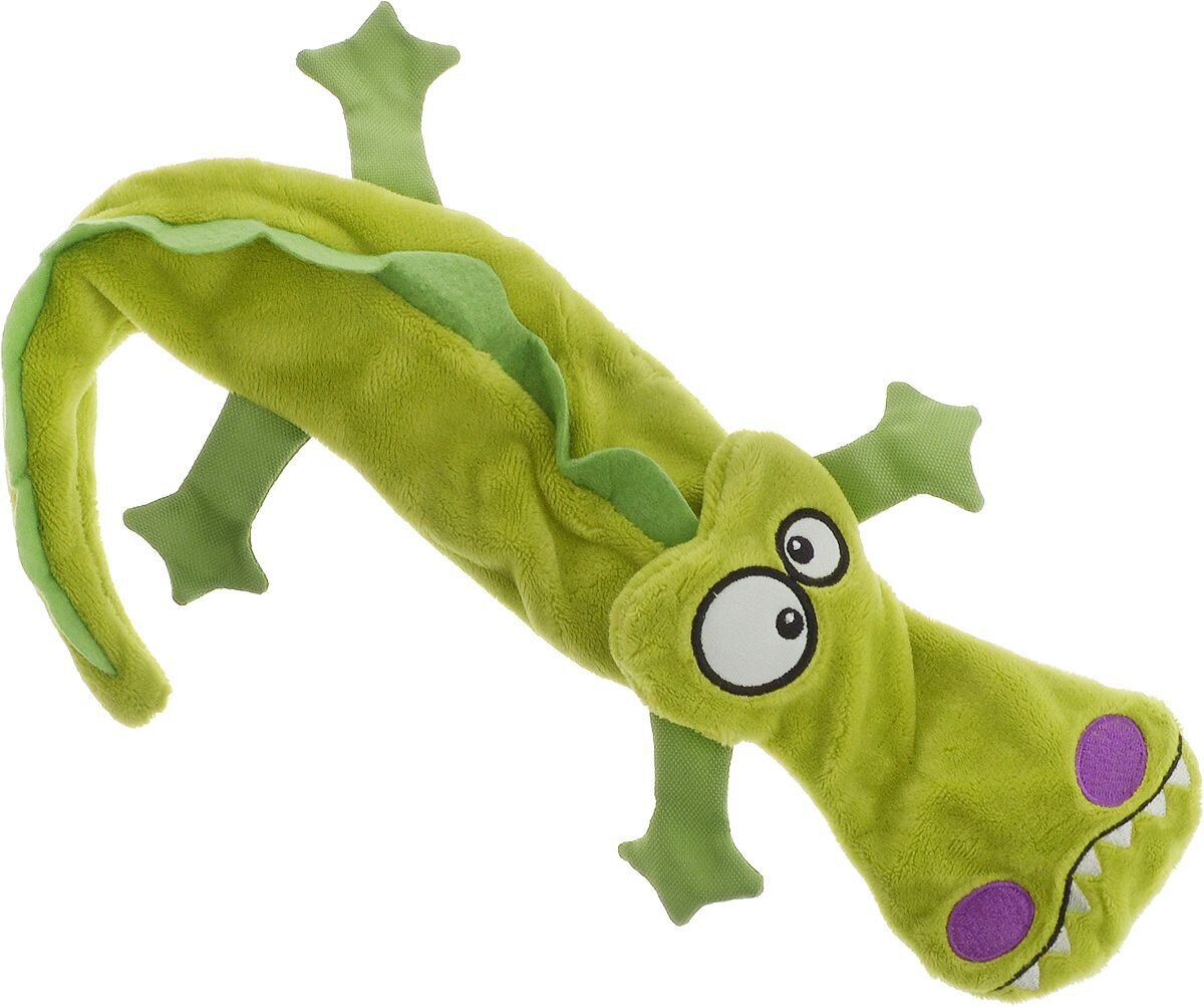 Игрушка для собак GiGwi Крокодил с 4-мя пищалками без набивки 38 см (1 шт)