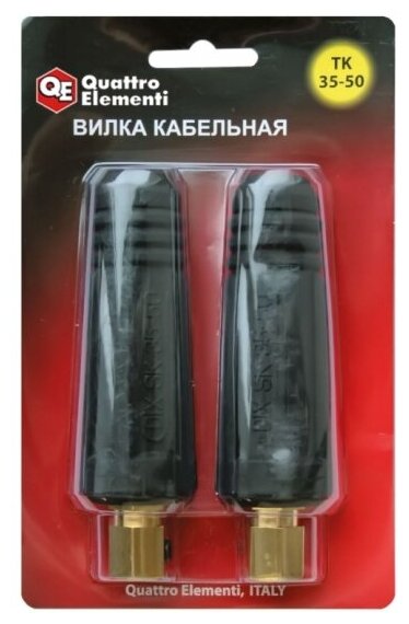Кабельный разъем Quattro Elementi вилка сварочного кабеля ТК 35-50 ( до 315 А/45В) 2 шт в блистере