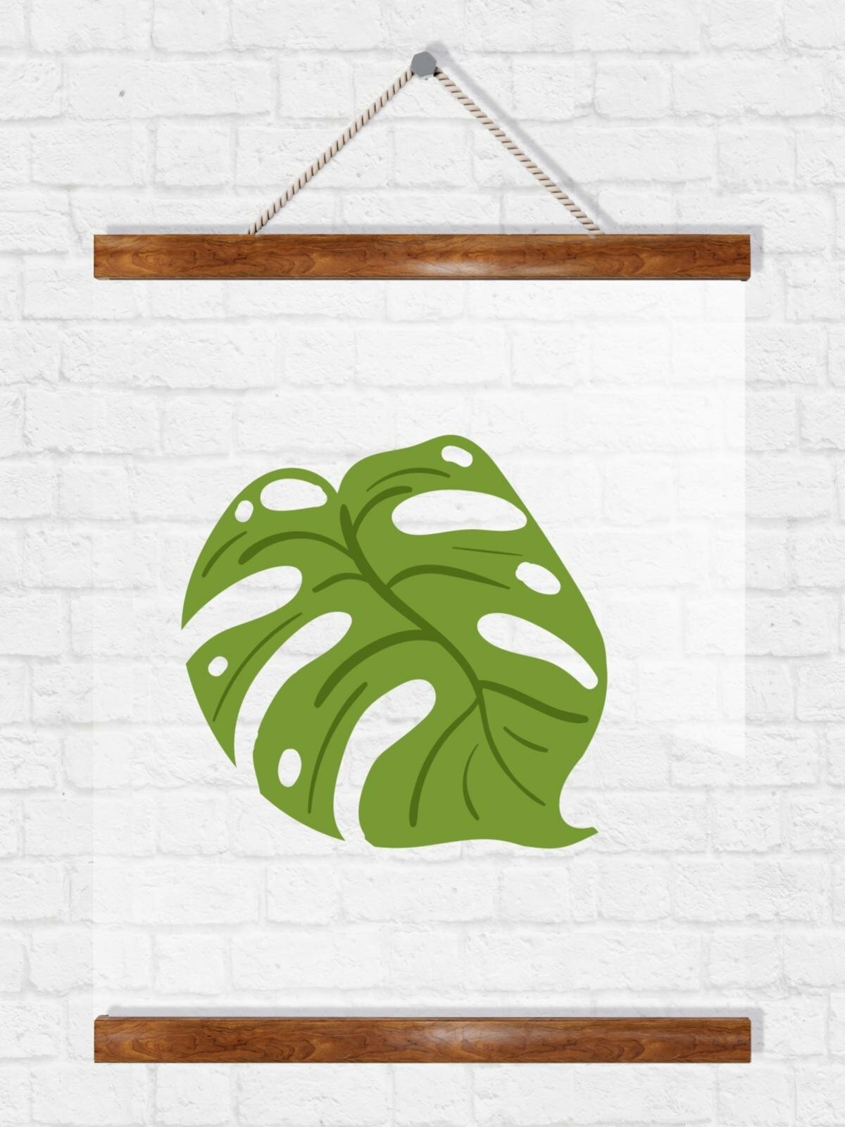 Постер / Плакат / Картина Прозрачный постер - Большой зеленый лист 60x90