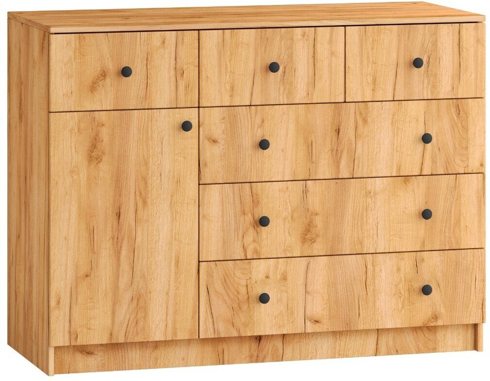 Комод для одежды Бард 6, Легкомаркет, ЛДСП, цвет дуб крафт золотой, 110х89х50, 6 ящиков/дверь