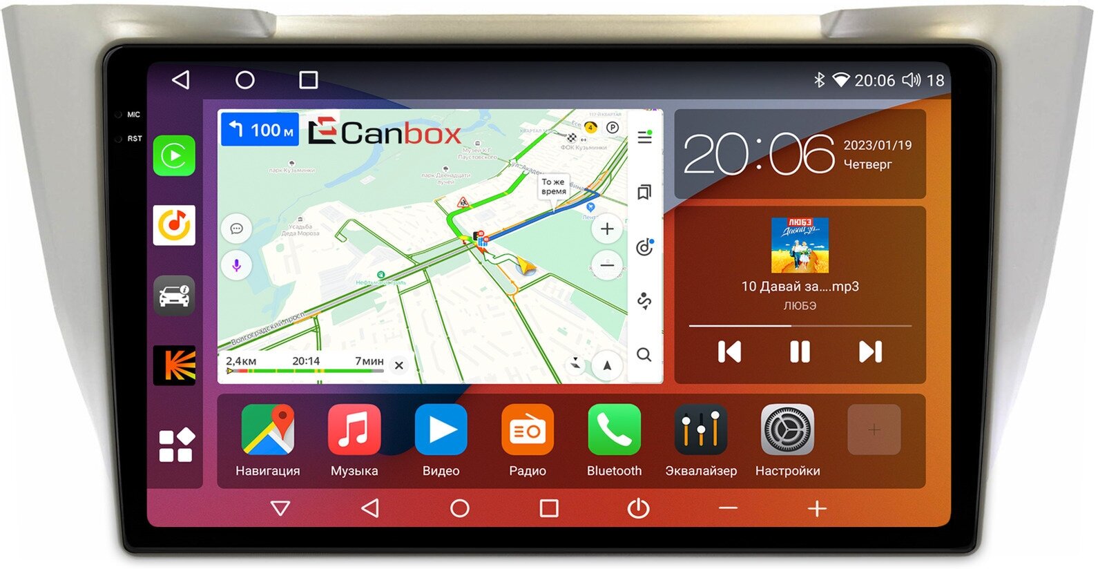 Штатная магнитола Lexus RX 300, RX 330, RX 350, RX 400h 2003-2009 Canbox H-Line 2K 4183-10-496 Android 10 (4G-SIM, 4/64, DSP, QLed)