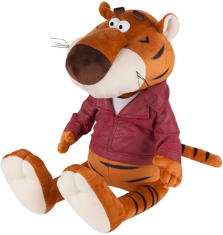 Игрушка MT-MRT022113-20 Тигр Костян в Кожаной Куртке 20 см Maxitoys (оранжевый), Игрушка 20 см