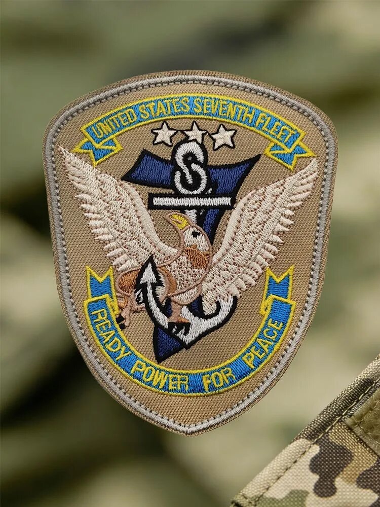 Набор вышитых патчей ВМС США (US Navy) на липучке, для униформы, страйкбола и коллекции