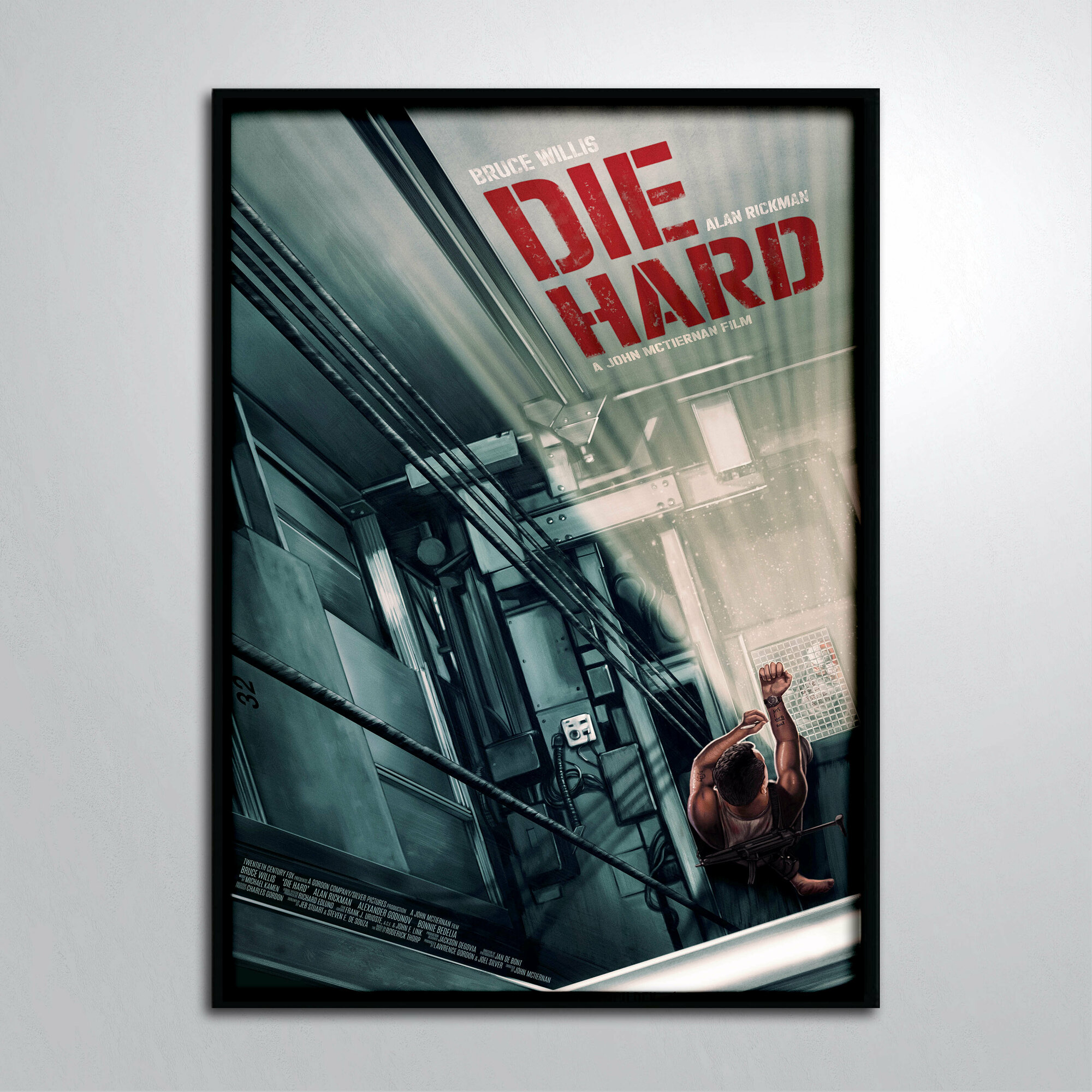 Постер без рамы/Крепкий орешек Брюс Уиллис Алан Рикман Арт Лифт Die Hard