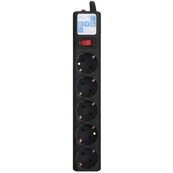 Фильтр-удлинитель Power Cube 5,0 м 5 розеток (черный графит) 10А/2,2кВт(SPG5-C5)