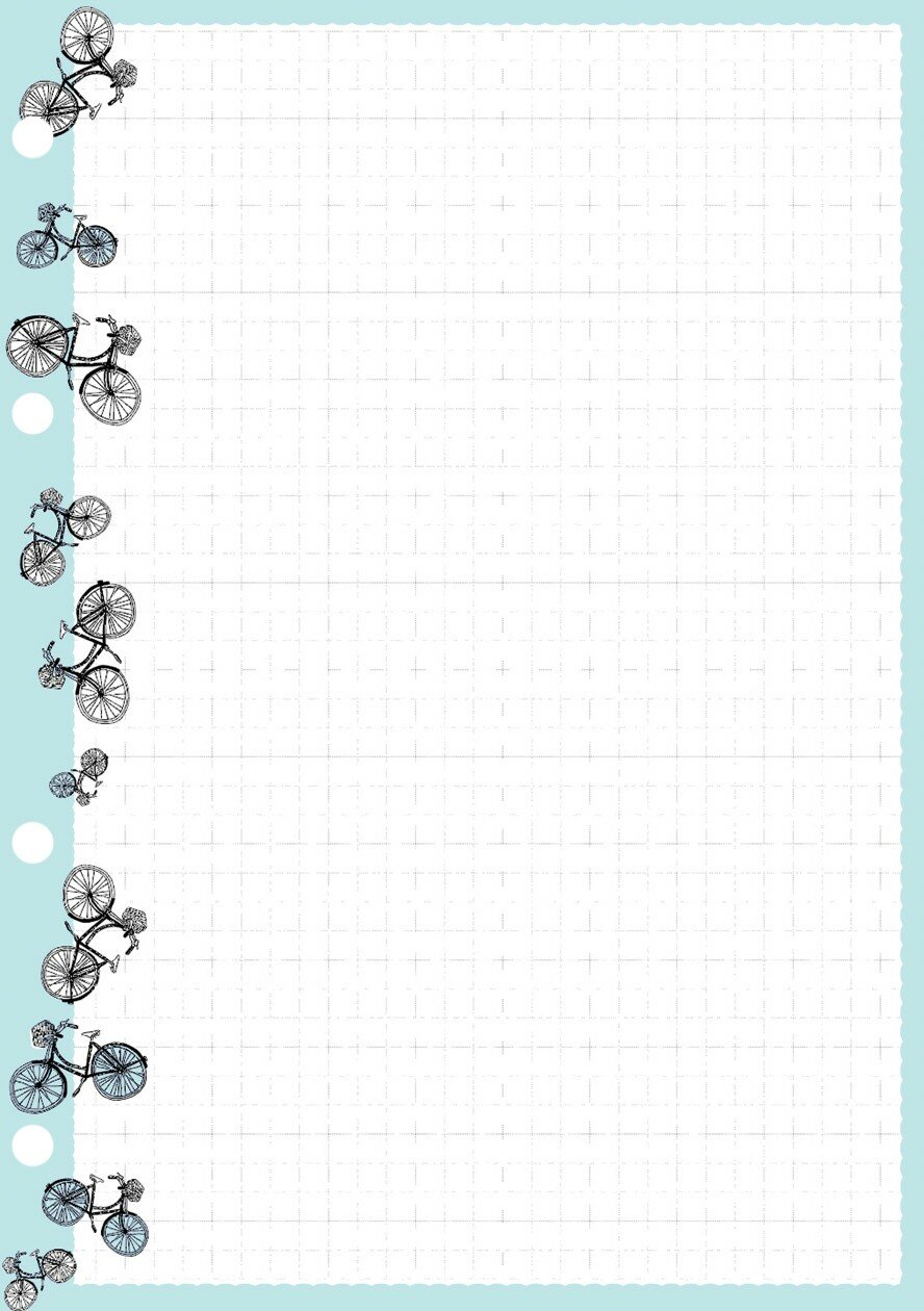 Сменный блок для тетрадей на кольцах Велосипеды, 50 листов, клетка, А5
