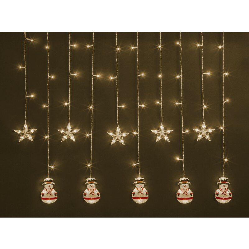Гирлянда Navigator 95 024 NGF-D037-01 (бахрома звезды и снеговики WW 3*0.6м IP20, цена за 1 шт.